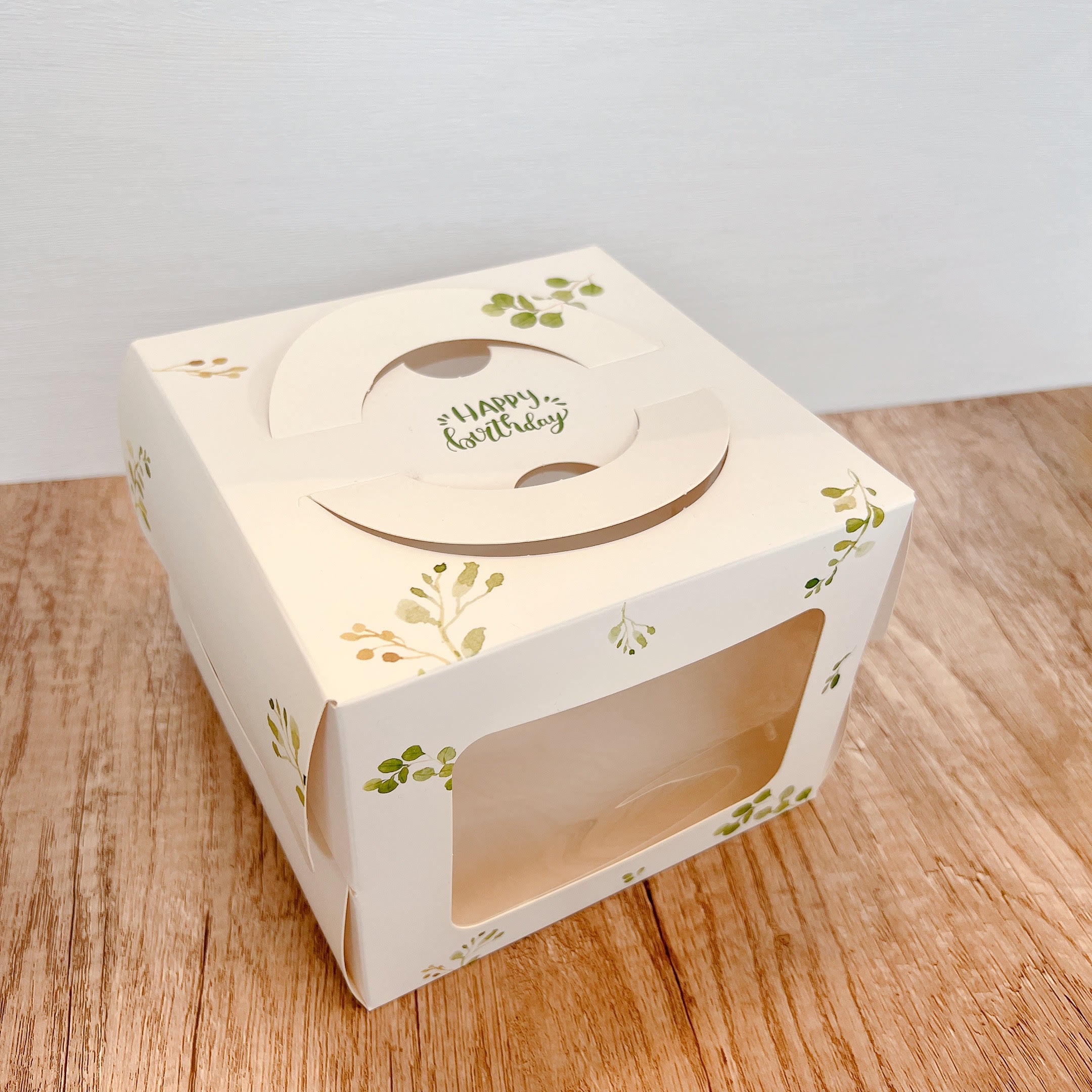 5吋蛋糕盒 - 綠葉 (16x16x12.5cm) 5" Cake Box - Green Leaf [不設送貨 可到門市購買 ...